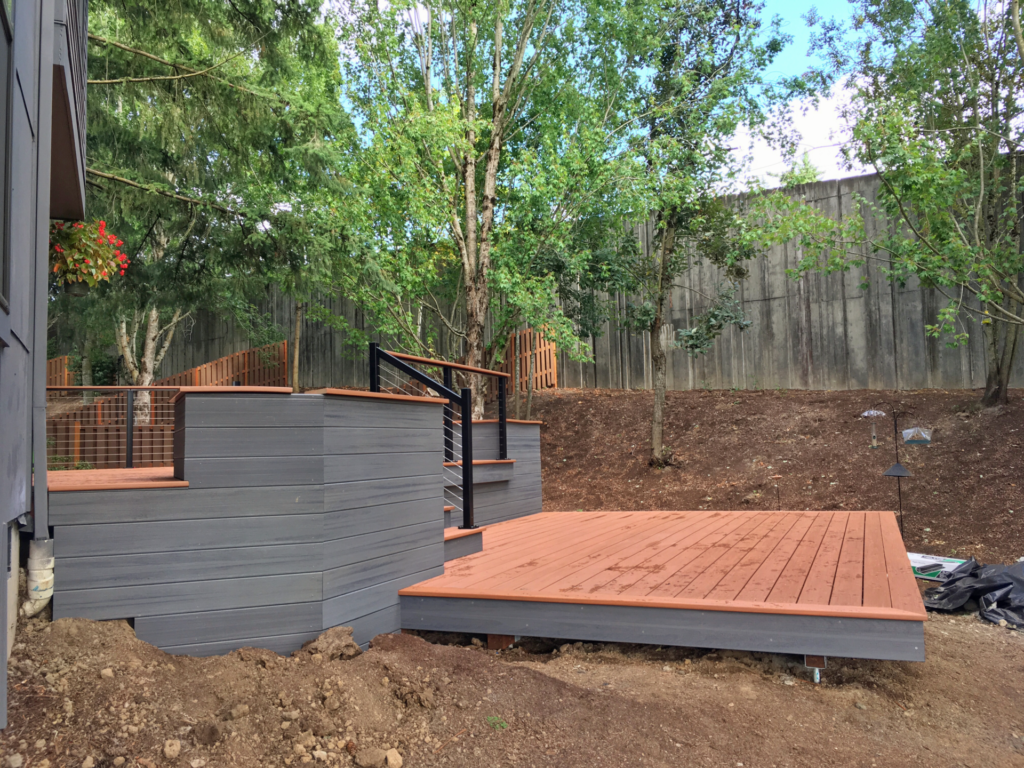 Modern Deck Design Saves West Slope Portland Landscape