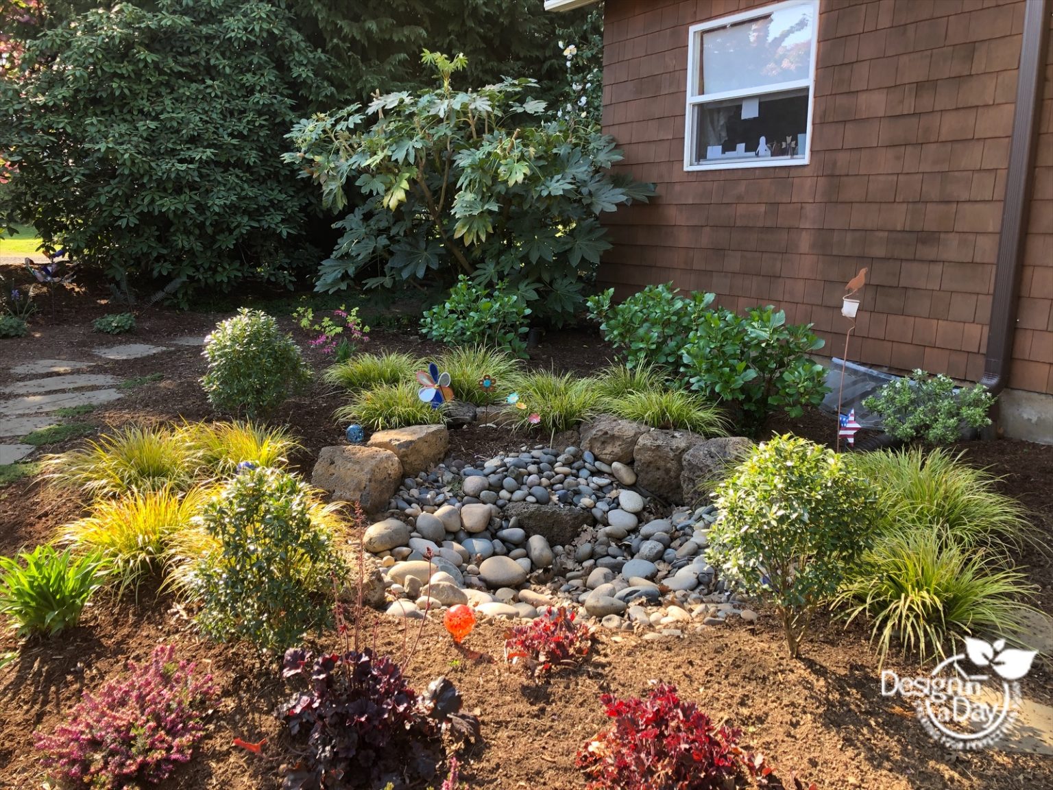 St. Johns Front Yard with Rain Garden - Landscape Design In A Day